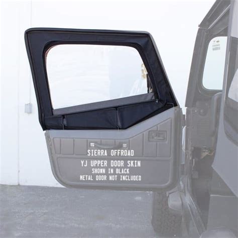 1988 1995 Jeep Wrangler Yj Upper Half Door Skins Black Denim Vinyl