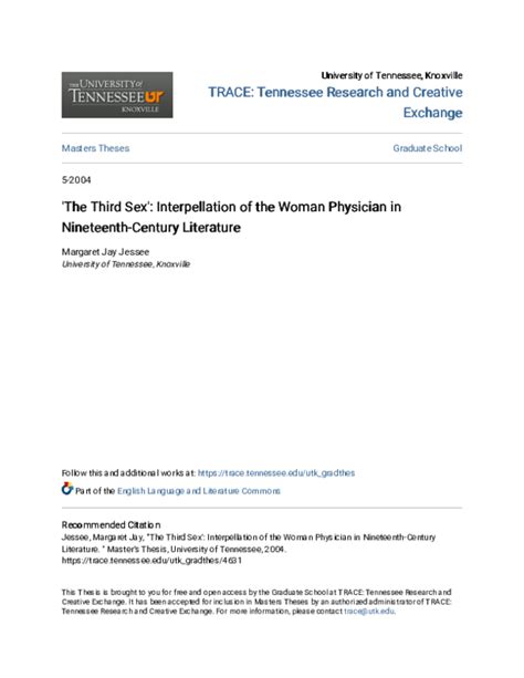 Pdf The Third Sex Interpellation Of The Woman Physician In
