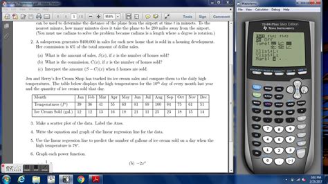 Linear Regression On Ti 84 Plus Youtube