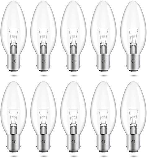 Lumigo 10x 42w B15 Bayonet Candle Light Bulbs Classic Clear Sbc Small