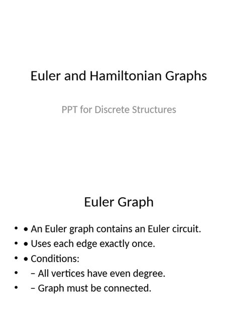 Euler Hamiltonian Graphs Pdf