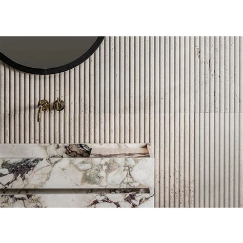 Romano Fluted Travertine Stone Mosaic Wall Tile Stone Mosaic Wall