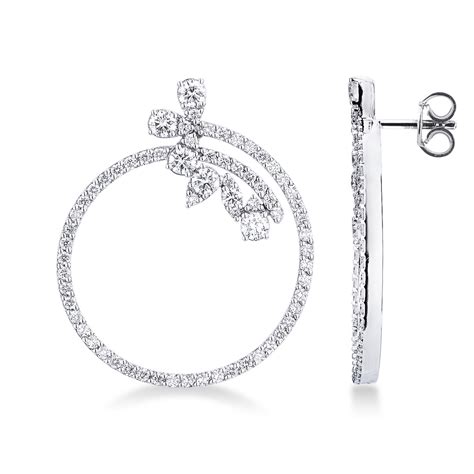 Orecchini Con Diamanti In Oro Bianco 18k Gv