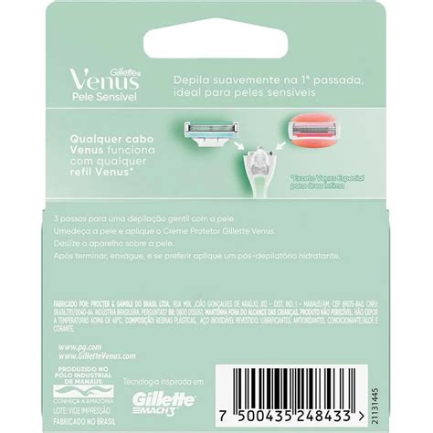 Carga Gillette Vênus Pele Sensível 2 Unidades