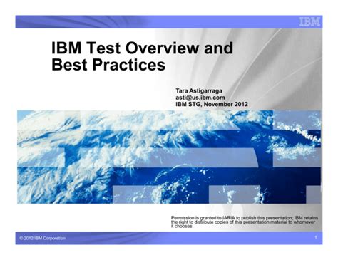 Ibm Test Overview And Best Practices