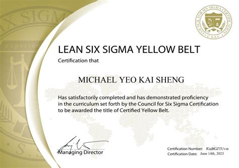 Michael Yeo Kai Sheng On Linkedin Leansixsigma Cssc Qualityimprovement Lean