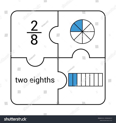 Circle Bar Fraction Two Eighths Mathematics Stock Vector Royalty Free