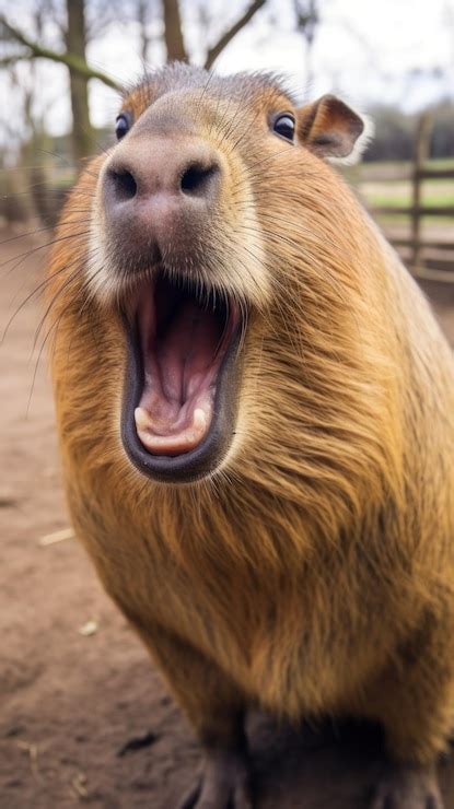 Premium Ai Image A Capybara In A Zoo There Large Front Teeth And