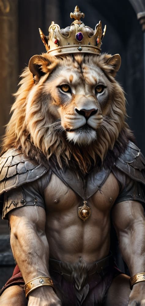 Lion Head Human Body