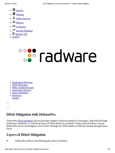 10 ddos mitigation layers with defensepro radware attack mitigation