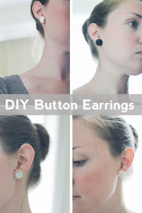 Diy Button Earrings Diy Statement Earrings Diy Jewelry Earrings Diy