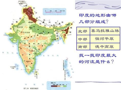 印度主要河流分布图 千图网