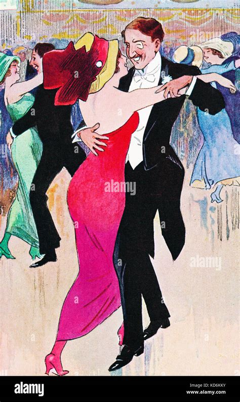 Couple Dancing Une Valse à Un Bal Au Début Du Xxe Siècle De La Fin