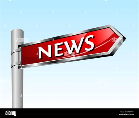Arrow Road Sign News Glowing Vector Illlustration Stock Vector Image