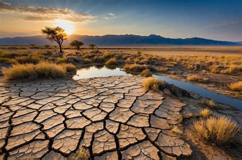 Dry Land Landscape Premium Ai Generated Image