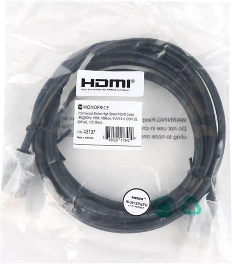 Monoprice Premium High Speed Hdmi Cable 10 Feet Black 4k60hz