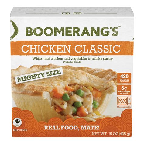 Boomerangs Mighty Chicken Classic Pie Frozen Meal 15 Oz Delivery Or