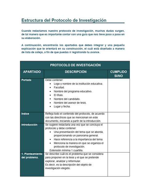 Guía Para Elaborar Un Protocolo De Investigación Pdf Hipótesis