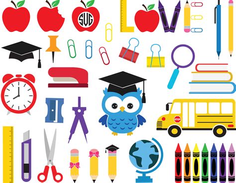 School Supplies Svg School Svg Back To School Svg School Kit Svg