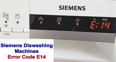 Siemens Dishwasher Error Code E14