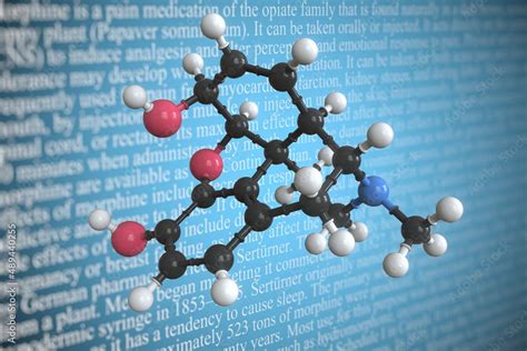 Morphine Scientific Molecular Model 3d Rendering Ilustración De Stock Adobe Stock