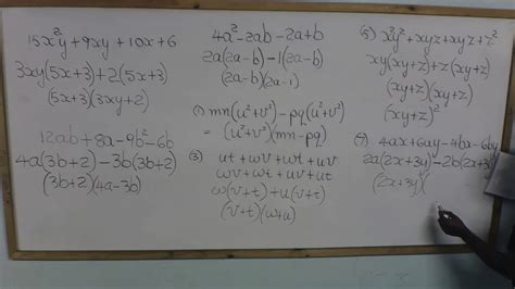 Factorisation By Grouping Youtube