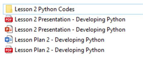 Developing Python Lesson 2 Teaching Resources