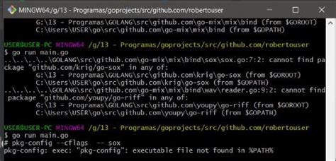 problema con pkg config con go edteam