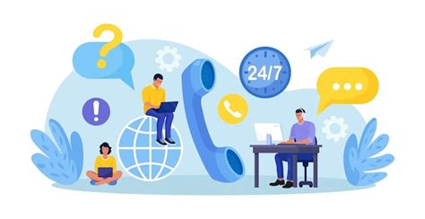 Premium Vector Customer Service Agent With Headsets Talking With