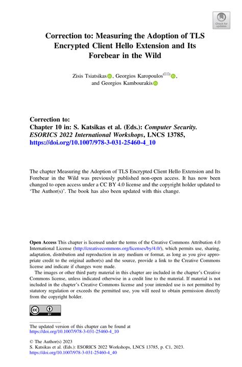 Pdf Correction To Measuring The Adoption Of Tls Encrypted Client