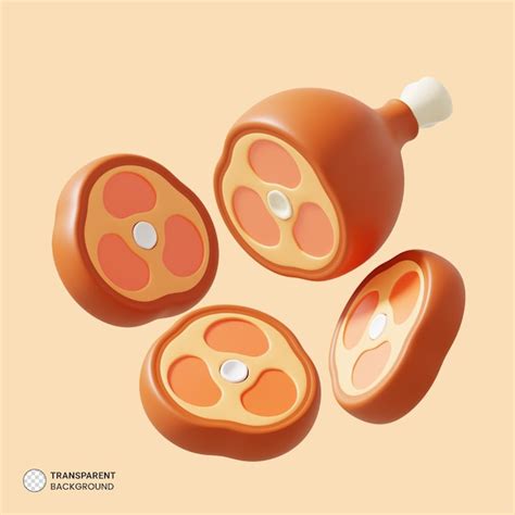 고기 아이콘 격리 된 3d 렌더링 그림 무료 Psd 파일