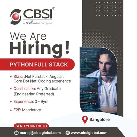cbsi global on linkedin hiring pythonfullstack dotnetfullstack angular coredotnet coding…