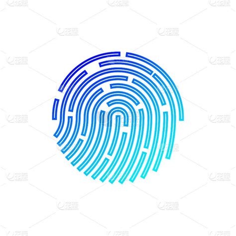 触摸id。指纹识别。矢量图素材 花瓣网