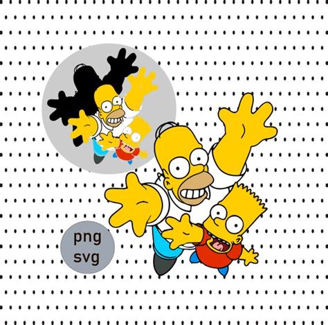 Layered Bart And Homer Simpson Donut Drooling Drool The Etsy