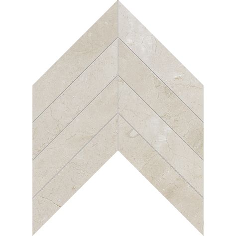 Crema Marfil Honed Chevron Waterjet Marble Mosaics 13x10