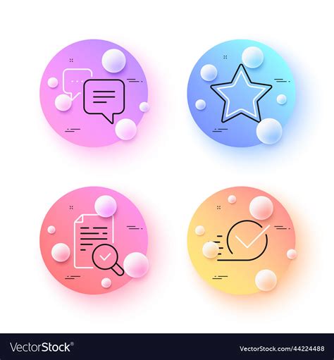 Checkbox Inspect And Star Minimal Line Icons Vector Image