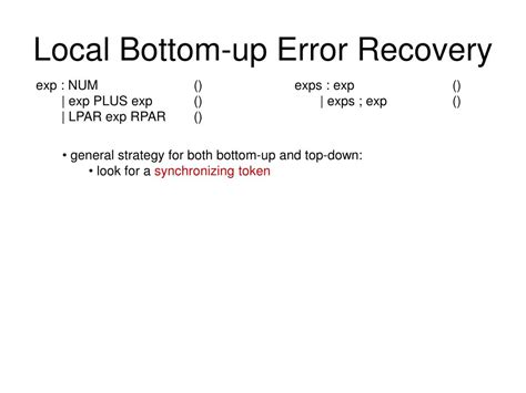 Ppt Parsing And Error Recovery Powerpoint Presentation Free Download Id473251