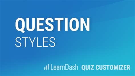 Learndash Quiz Customizer Question Styles Youtube