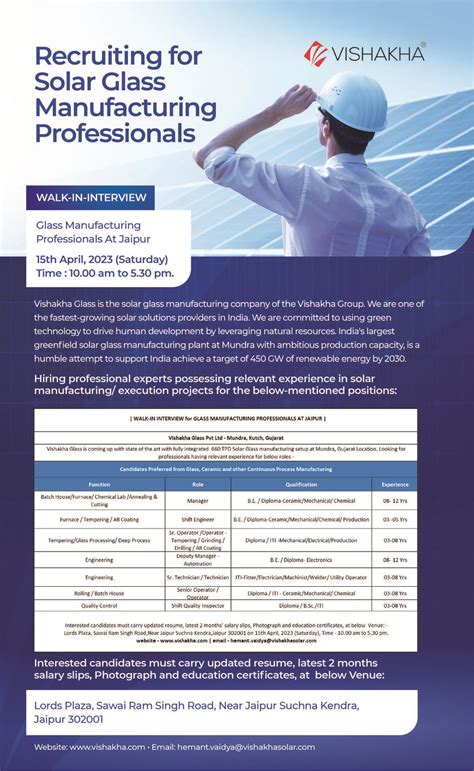 Vishakha Group On Linkedin Job Recruitment Hiring Jobs Solarglass