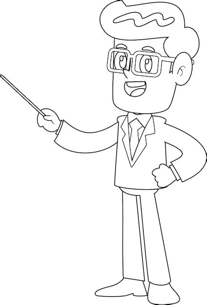 Premium Vector Outlined Businessman Cartoon Character Gesturing With