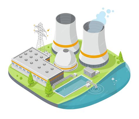 Premium Vector Nuclear Electric Power Plant Green Energy Friendly