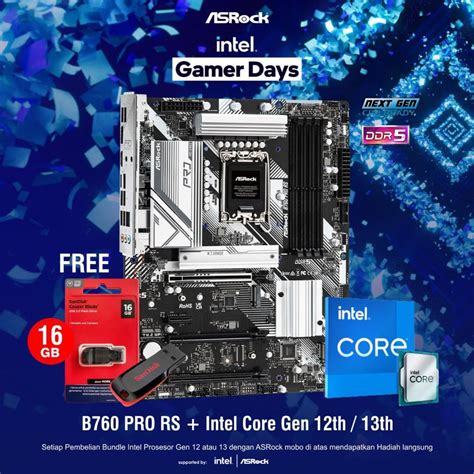 Jual Asrock B760 Pro Rs Intel B760 Lga 1700 Ddr5 Atx Shopee Indonesia