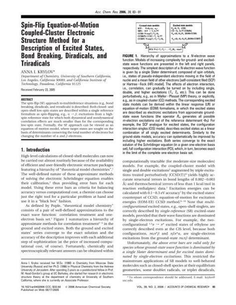 Spin Flip Equation Of Motion Coupled Cluster Electronic Structure
