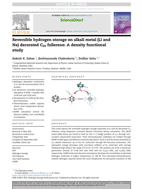 Pdf Reversible Hydrogen Storage On Alkali Metal Li And Na Decorated