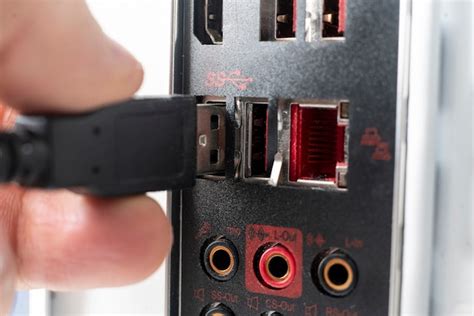 Premium Photo A Macro View Of The Usb Data Connection Inserting The Wire Port Equipment