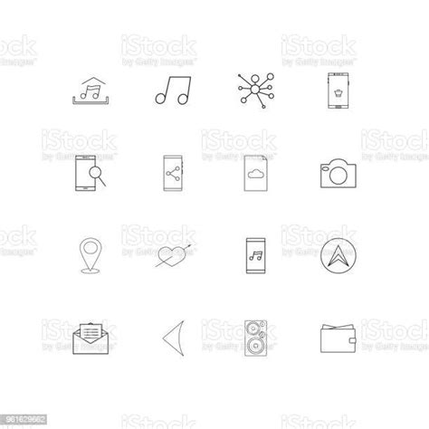 사물의 인터넷 선형 얇은 아이콘 설정합니다 간단한 벡터 아이콘 설명 0명에 대한 스톡 벡터 아트 및 기타 이미지 0명 디자인 벡터 Istock