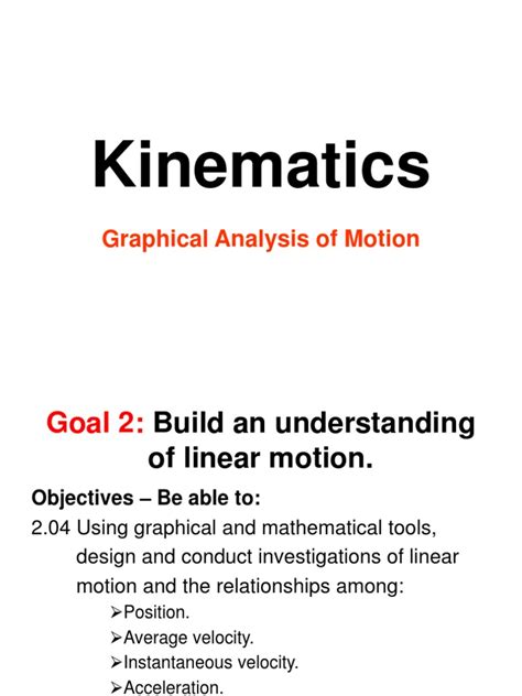 Kinematics Graphical Analysis Of Motion Pdf Velocity Acceleration