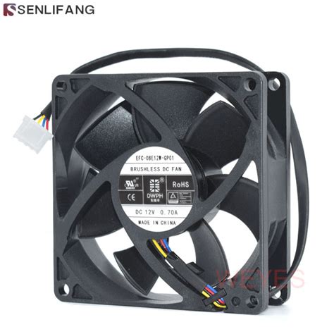 New Efc 08e12w Gp01 8025 Cooling 12v 0 7a 4pins Cooler For Dwph Brushless Dc Fan 80 80 25mm