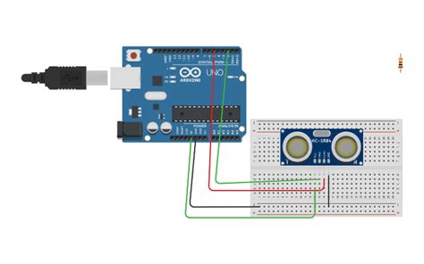 Circuit Design Ultrasonic Sensor Using Arduino Tinkercad