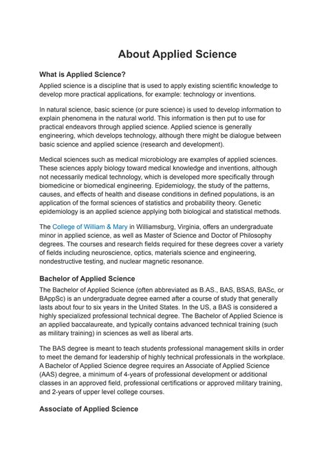 SOLUTION About Applied Science Studypool